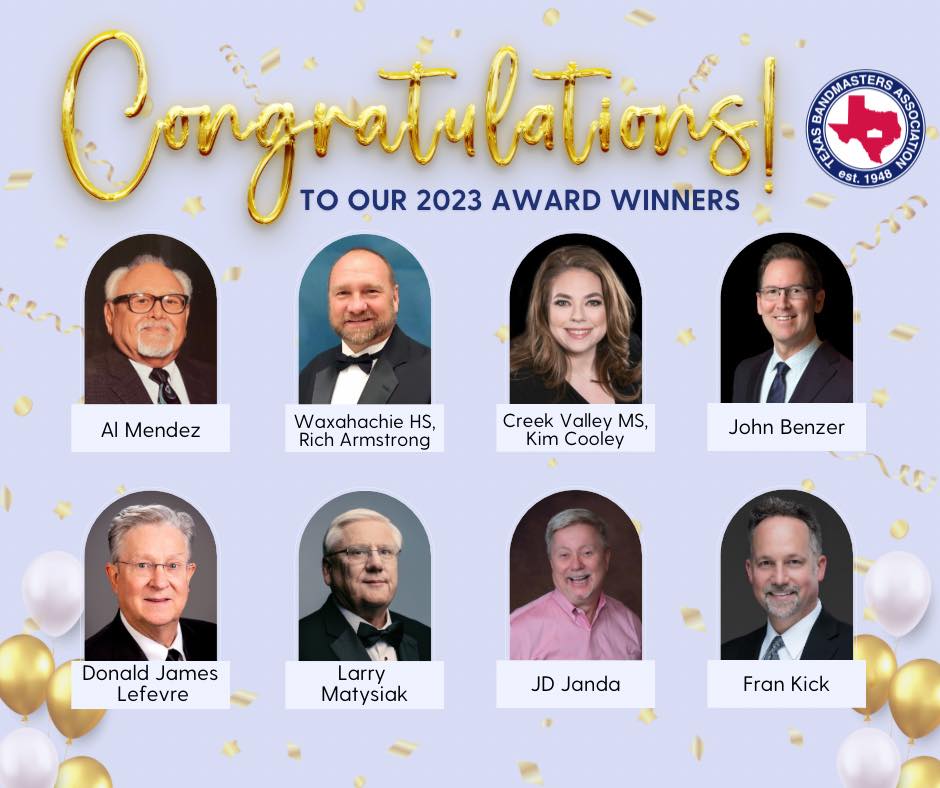 2023 Texas Bandmaster Association Award Ceremony - WT Band Alumni